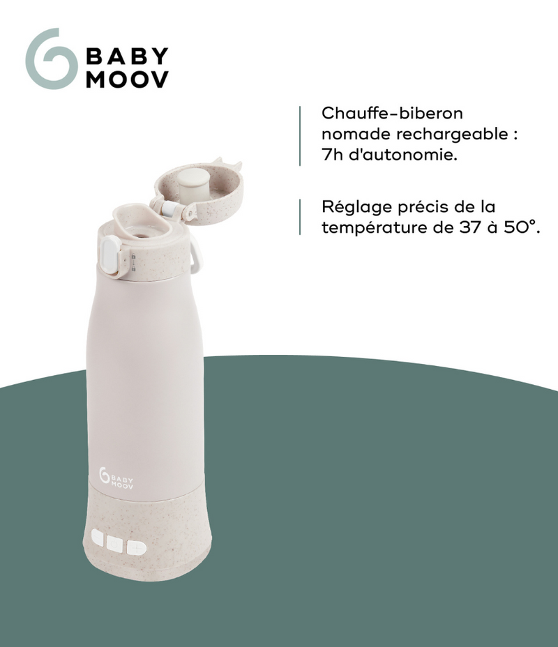 Chauffe-biberon nomade Rechargeable Autonomie 7h Moov&Feed | Babymoov®